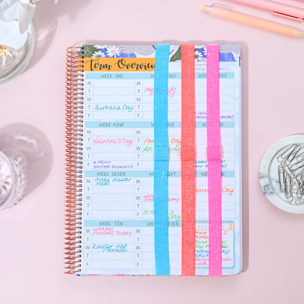 Glitter Elastics Trio - Bright – Planners by Teach This