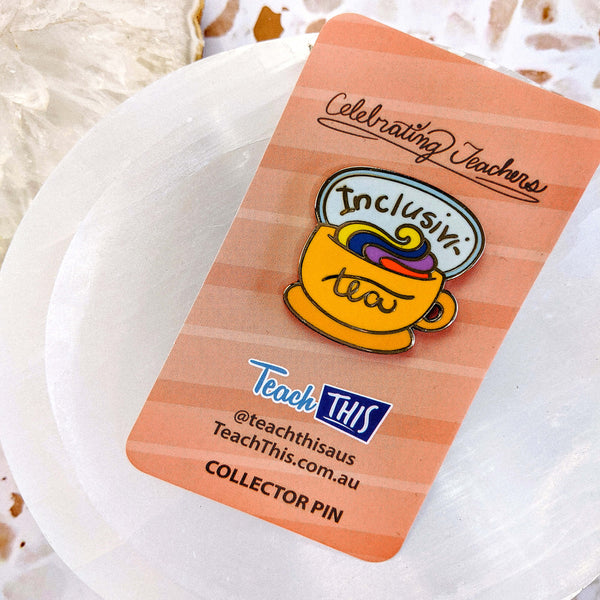 'Inclusivi-tea' - Enamel Badge – Planners by Teach This