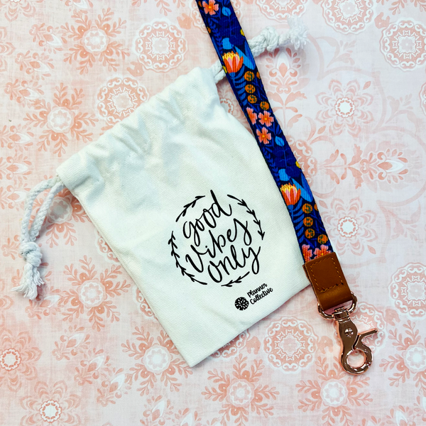 Lanyard - Blue Floral – Planners by Teach This