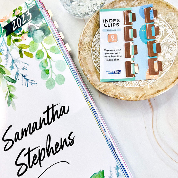 Reusable Rose-Gold Planner Tabs – Planners by Teach This