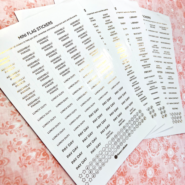 Gold Foil Mini Flag Stickers – Planners by Teach This